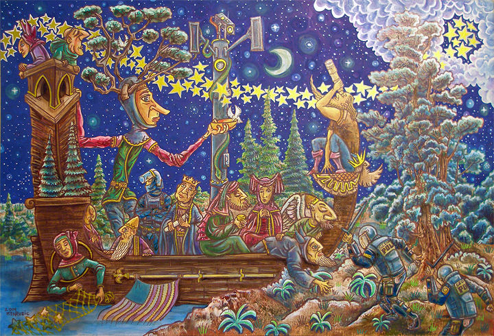 "Ship of Fools" - Ken Ruzic - Paintings,Drawings,Ceramics,Pyrography ...