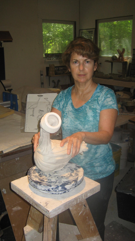 Working in the studio - Vicky Smith - Clay Artist