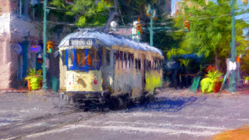 Riverfront Loop Trolley 540 - Memphis Impression - Edward Bock - Artist