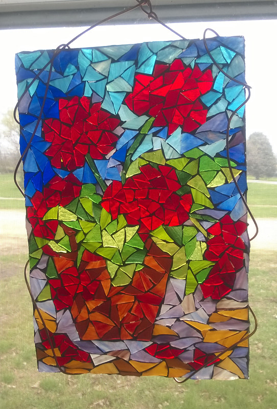 Geraniums - Karen Spears - Gallery of Concrete Sculpture, Mosaics and ...