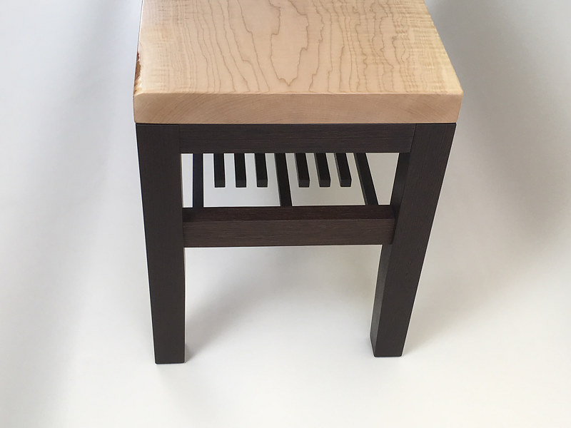 Curly Maple / Wenge Bench - Madera Fina Studio Furniture