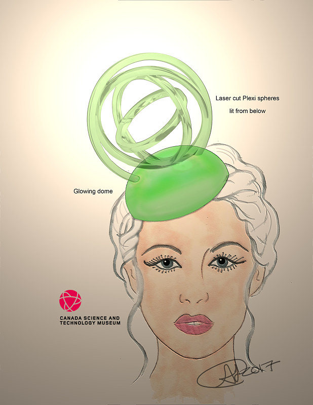 Concept sketch for fascinator 3 - Angela Dale - Fabricadabra Creations
