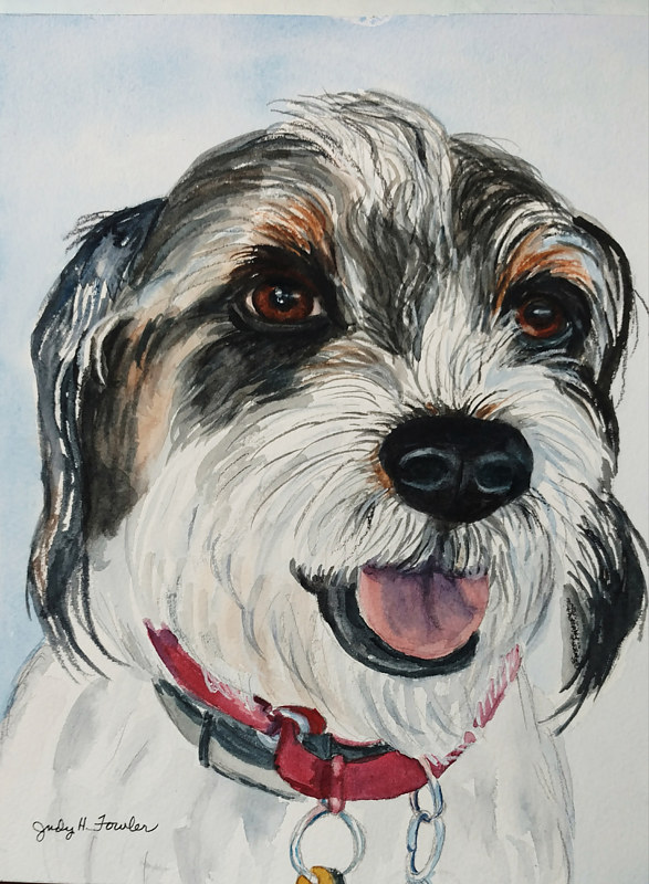 "Roxy" - Original watercolors by Judy H. Fowler