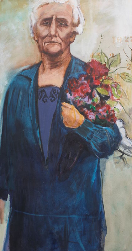 Mrs. Pike with wedding flowers - Bonnie Laird
