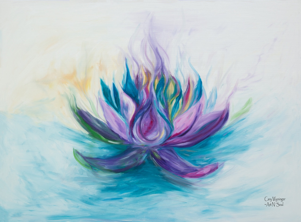 Violet Flame Lotus - Cary Wyninger - Art N' Soul