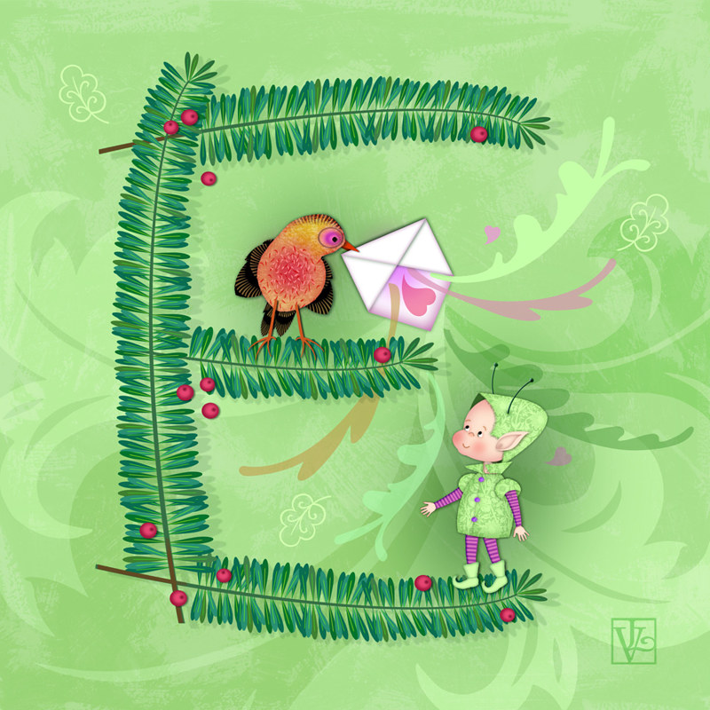 E for Elf & Evergreen - Picture Book Studio