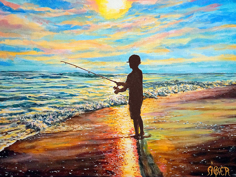 Surf Fishing - Richard Ficker - Artist