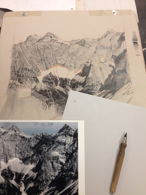 Layout drawing on lithographic stone - RANGEL STUDIO