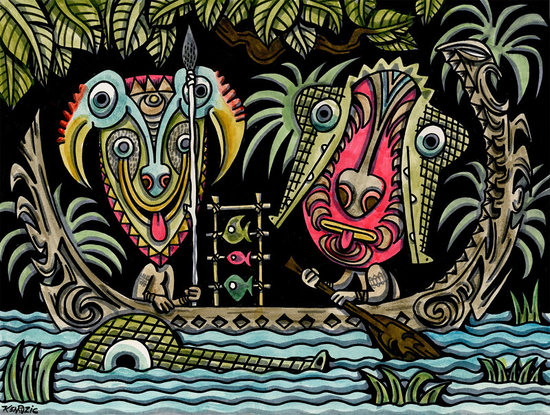 74 The Lost Rowers - Ken Ruzic - Paintings,Drawings,Ceramics,Pyrography ...