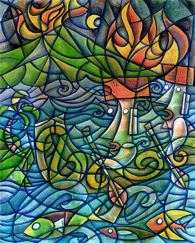 85 Night of the Volcano - Ken Ruzic - Paintings,Drawings,Ceramics ...