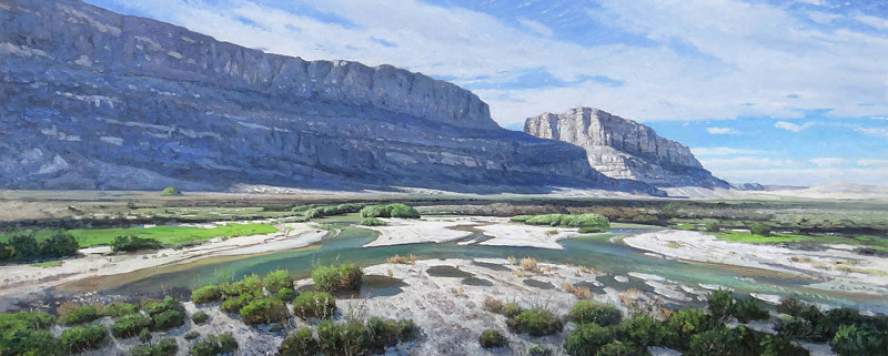 Rio Grande #2, 24" x 60", 2012, oil on canvas - David Caton