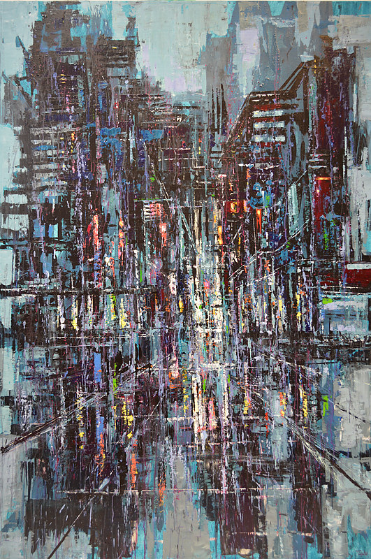 Urban Composition in Black and Blue - DAVID TYCHO | artist