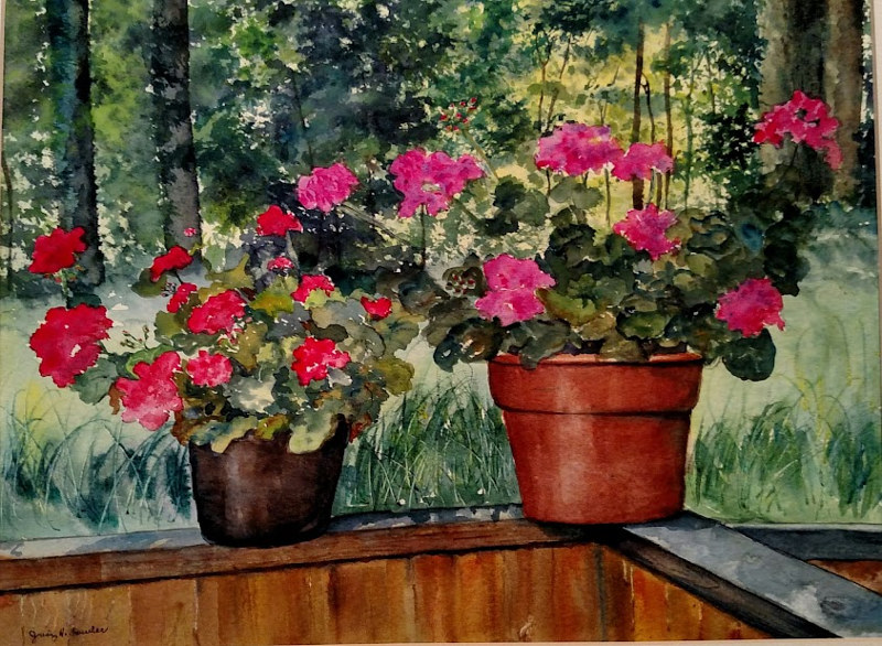 My back yard - Original watercolors by Judy H. Fowler