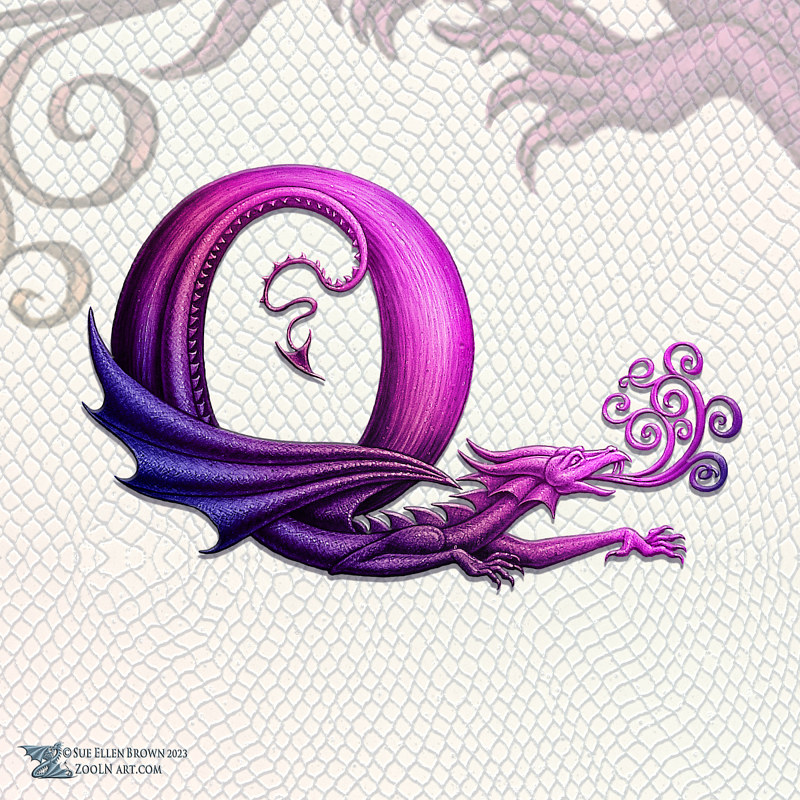 Dragon Q color print - ZooLNArt