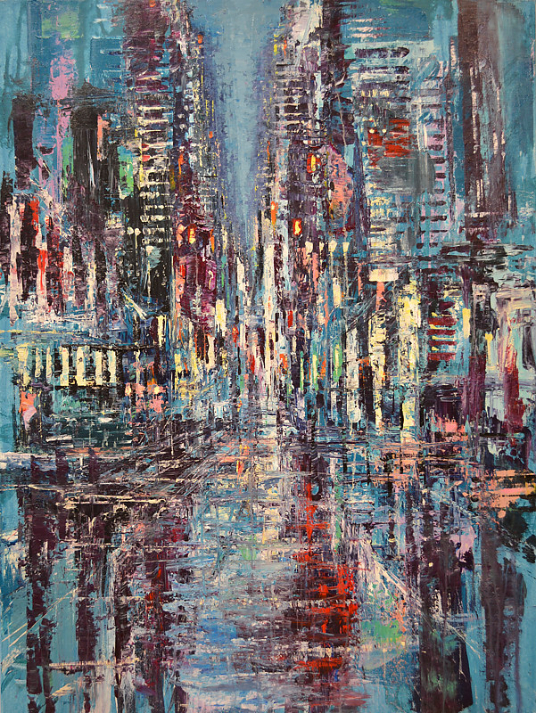 Urban Composition in Black and Blue - DAVID TYCHO | artist