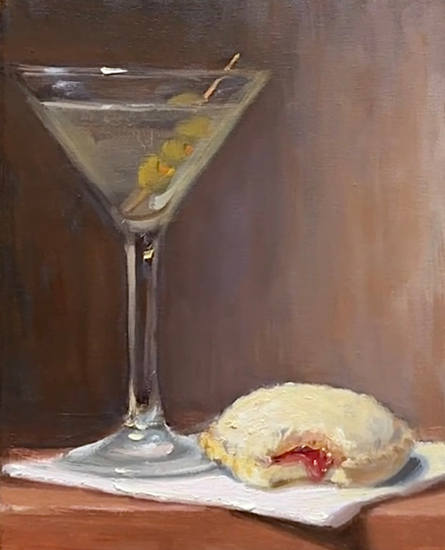 "Martini and Uncrustable" Hand Embellished - Noah Verrier - Oil Paintings