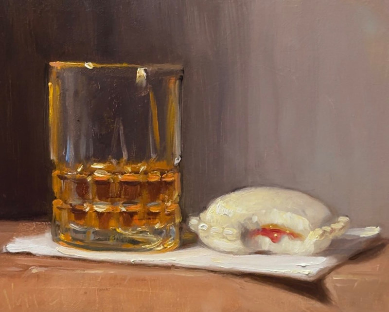 "Uncrustable and Whiskey" LG 18x24 - Noah Verrier - Oil Paintings