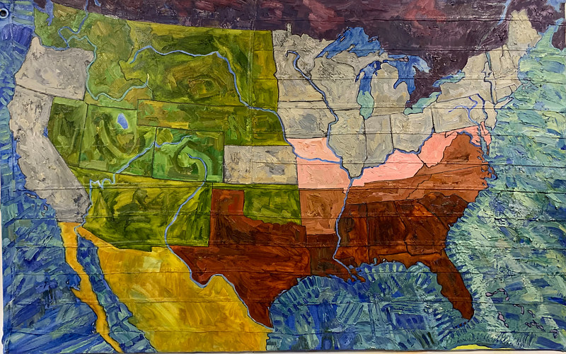 Civil War map flag - Edward Bear Miller