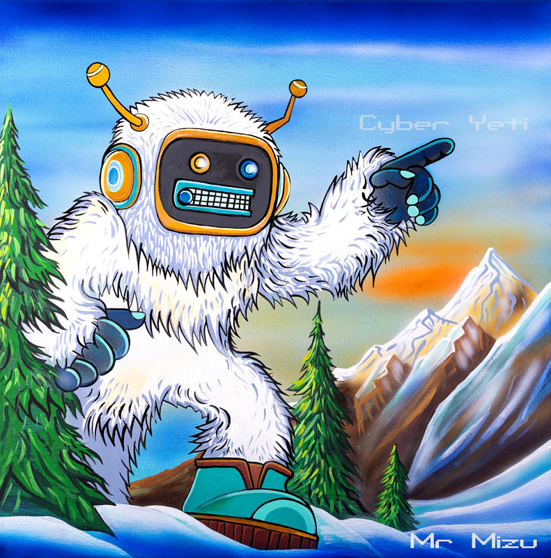 Cyber Yeti - Mr. Mizu - Loud Paintings & Colorful Music - Denver Colorado