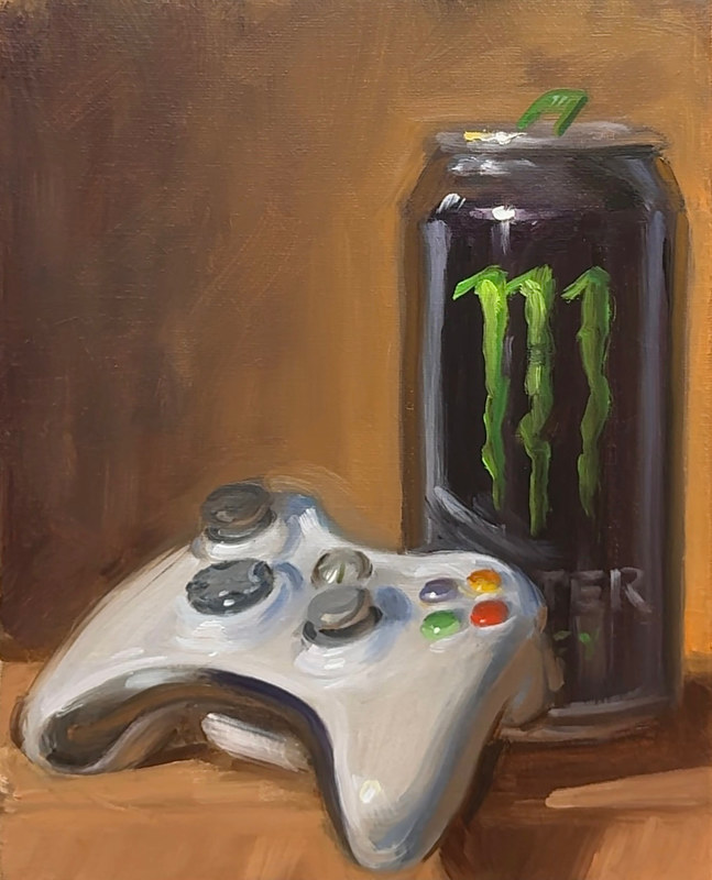 “Xbox 360 and Monster Energy” Canvas Print - Noah Verrier - Oil Paintings