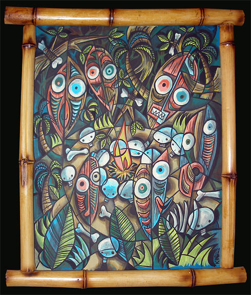 Around the Fire - Ken Ruzic - Paintings,Drawings,Ceramics,Pyrography ...