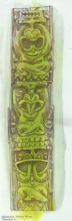 See No Evil totem study - Ken Ruzic - Paintings,Drawings,Ceramics ...