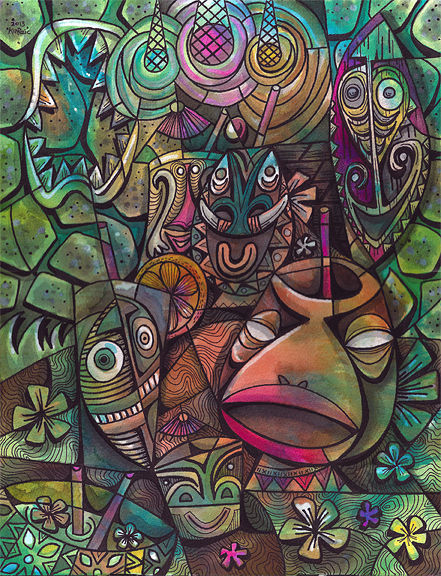 Late Night Gathering - Ken Ruzic - Paintings,Drawings,Ceramics ...