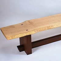 Western Curly Maple / Rosewood Bench - Madera Fina Studio Furniture