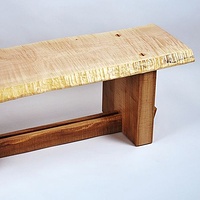 Western Curly Maple Bench - Madera Fina Studio Furniture