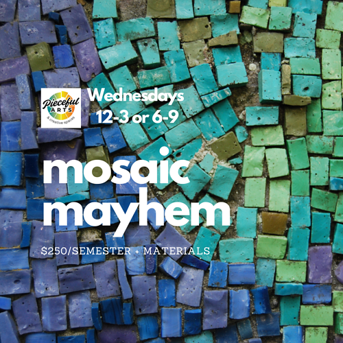 Workshops - Pieceful Arts | Fine Mosaic Art by Suzanne Coverett Earls